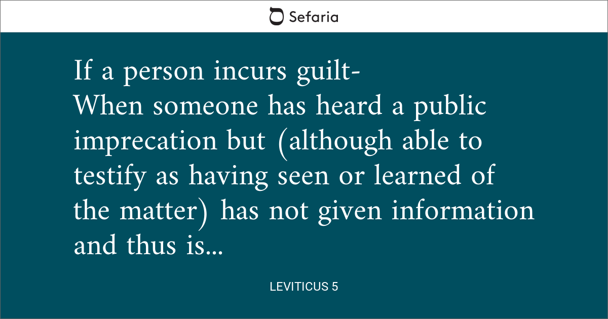 Leviticus 5 | Sefaria Library