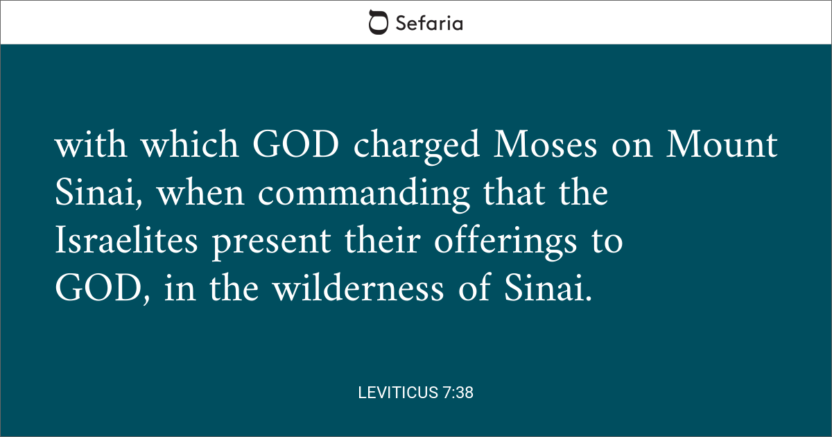 Leviticus 7:38 | Sefaria Library
