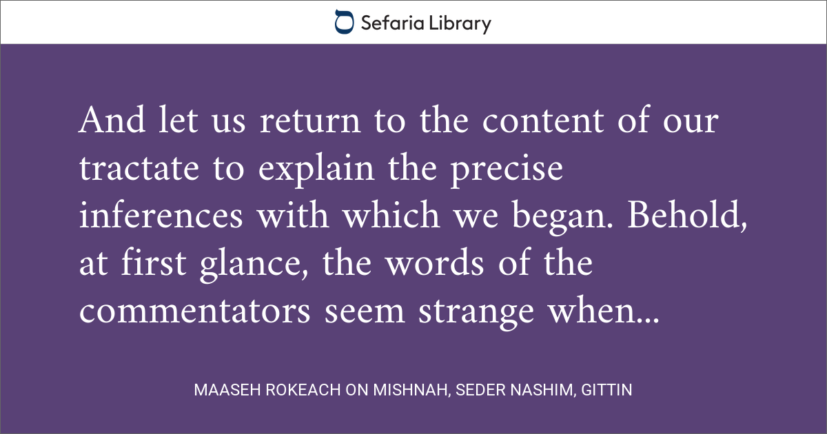 Maaseh Rokeach on Mishnah, Seder Nashim, Gittin | Sefaria Library