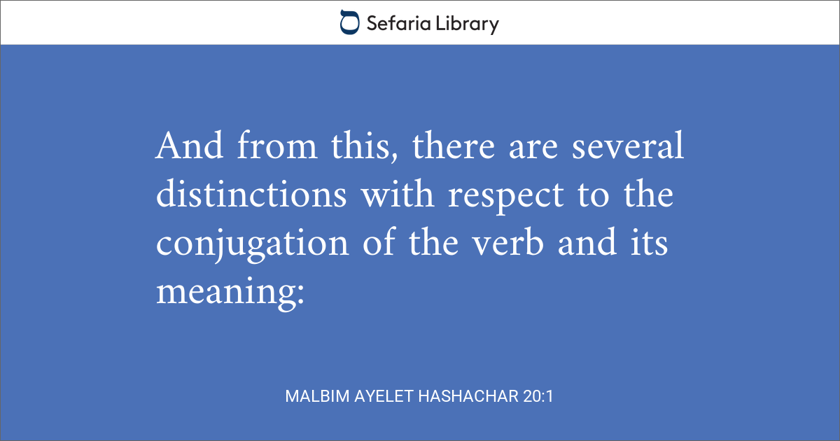 Malbim Ayelet HaShachar 20:1 | Sefaria Library