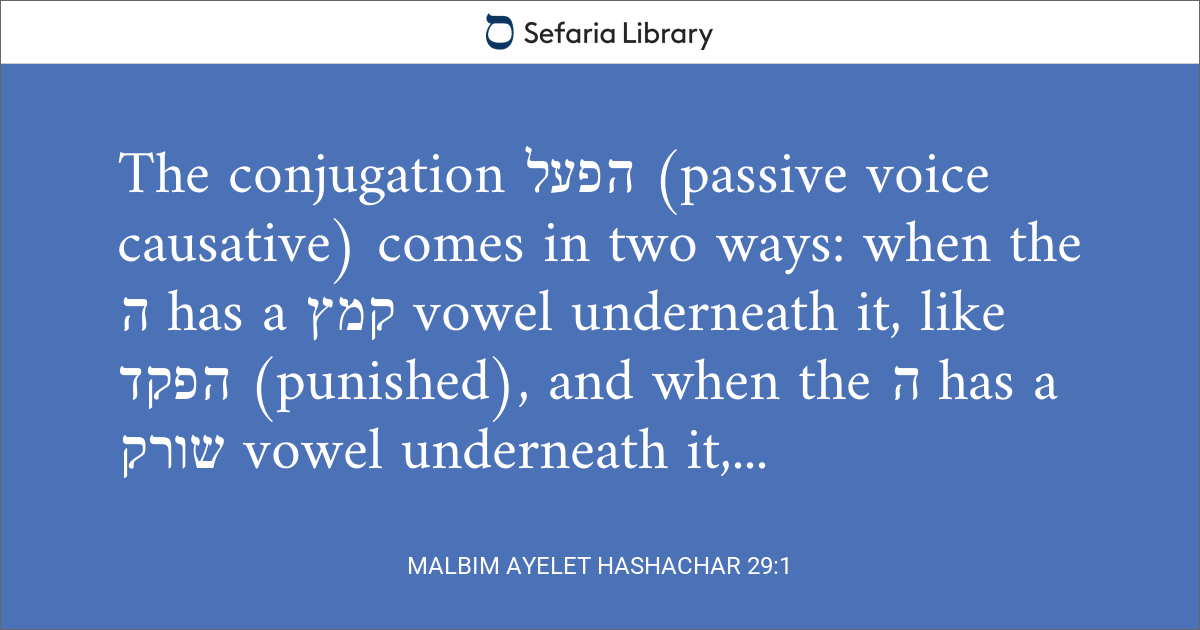 Malbim Ayelet HaShachar 29:1 | Sefaria Library