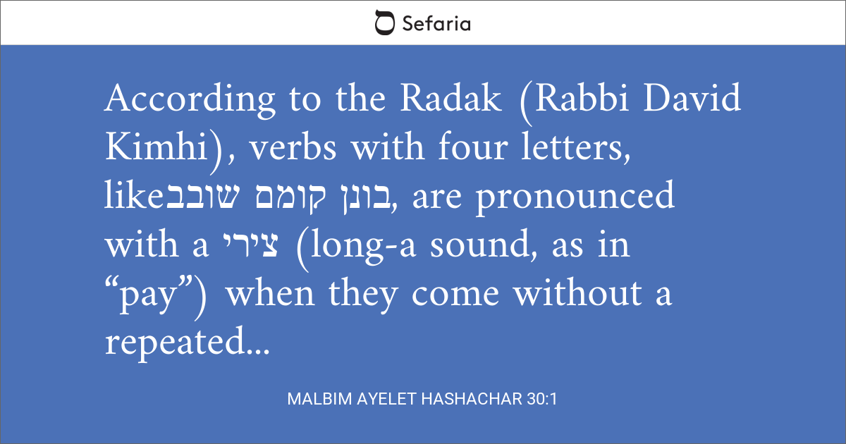 Malbim Ayelet HaShachar 30:1