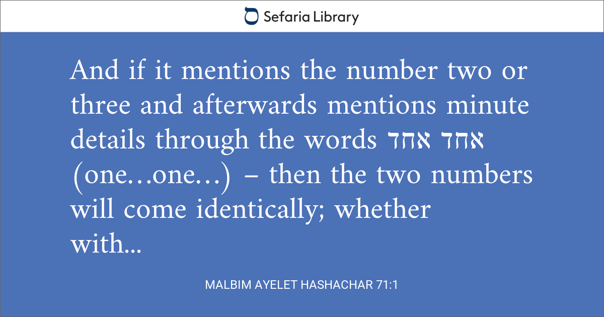 Malbim Ayelet HaShachar 71:1