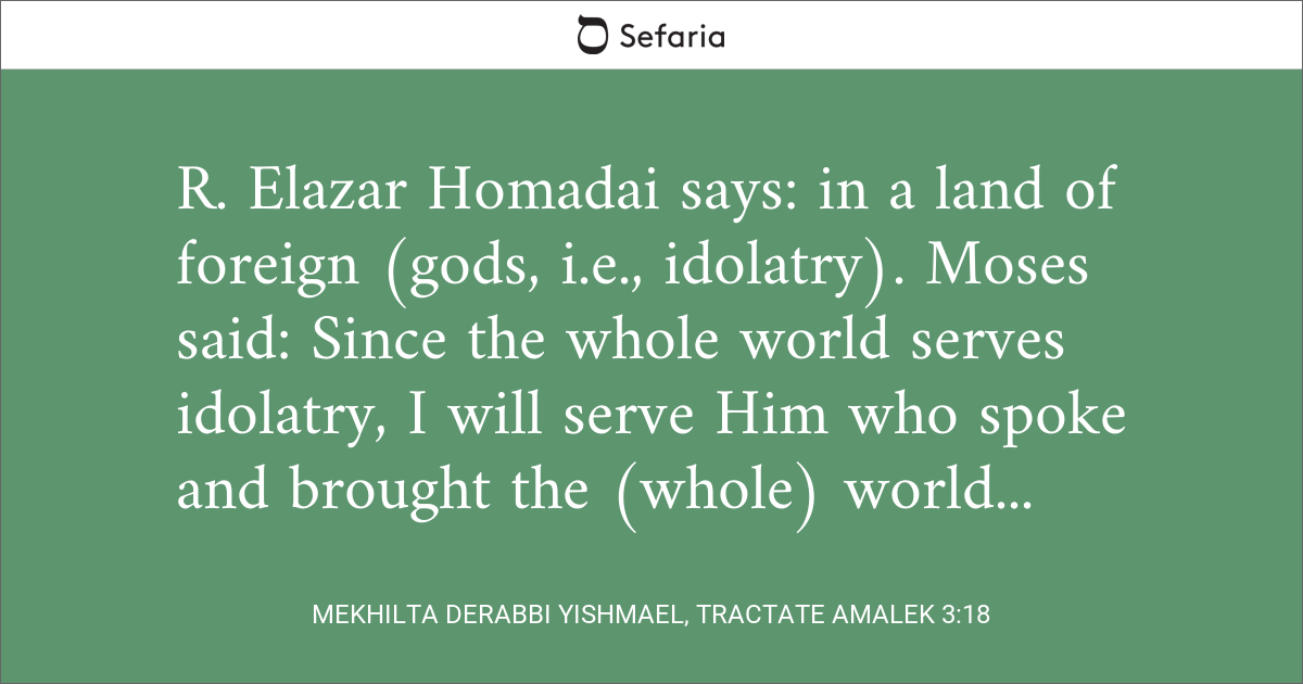 Mekhilta DeRabbi Yishmael, Tractate Amalek 3:18