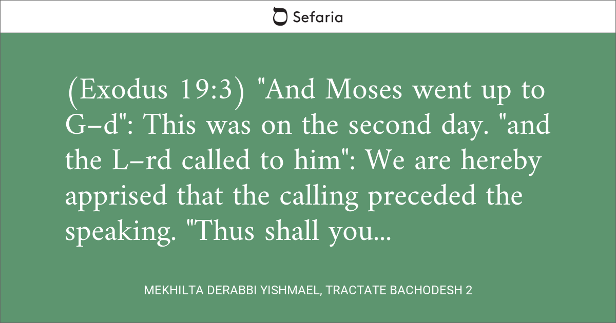 Mekhilta DeRabbi Yishmael, Tractate Bachodesh 2