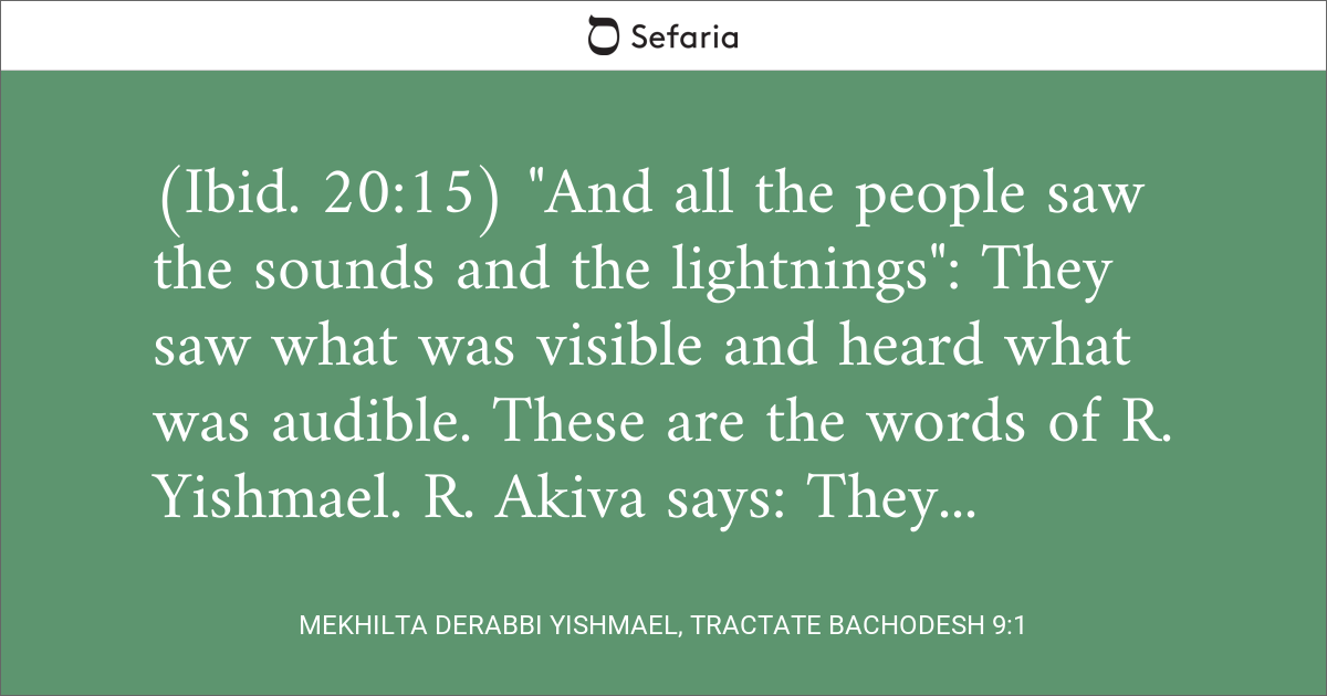 Mekhilta DeRabbi Yishmael, Tractate Bachodesh 9:1