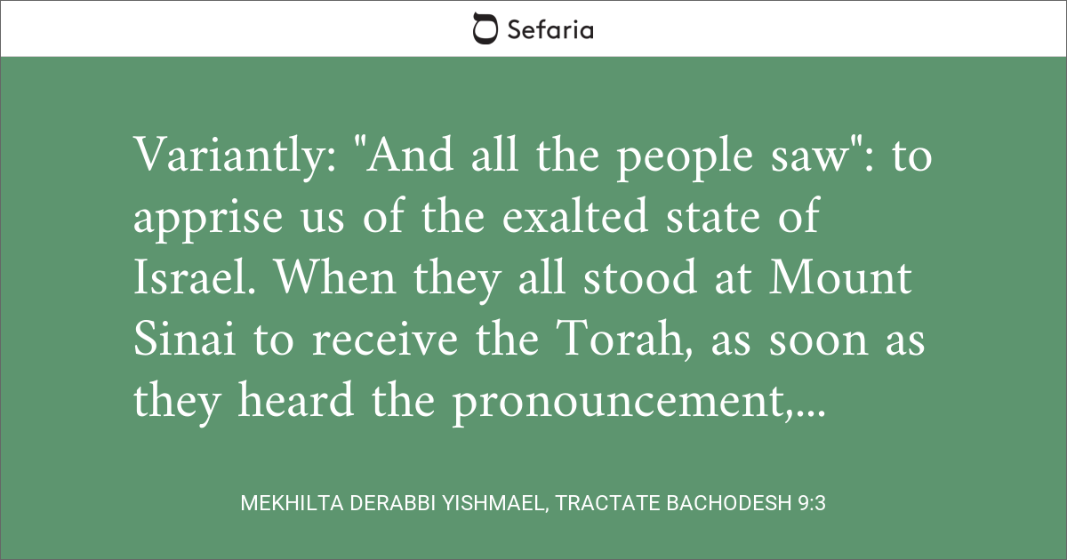 Mekhilta DeRabbi Yishmael, Tractate Bachodesh 9:3