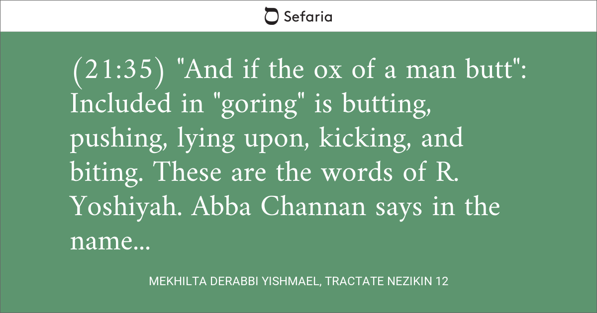 Mekhilta DeRabbi Yishmael, Tractate Nezikin 12