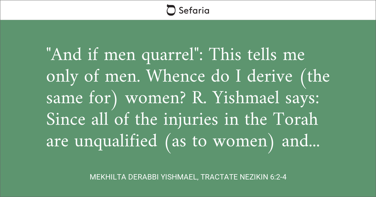 Mekhilta DeRabbi Yishmael, Tractate Nezikin 6:2-4