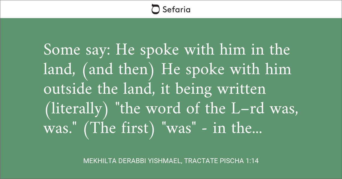 Mekhilta DeRabbi Yishmael, Tractate Pischa 1:14