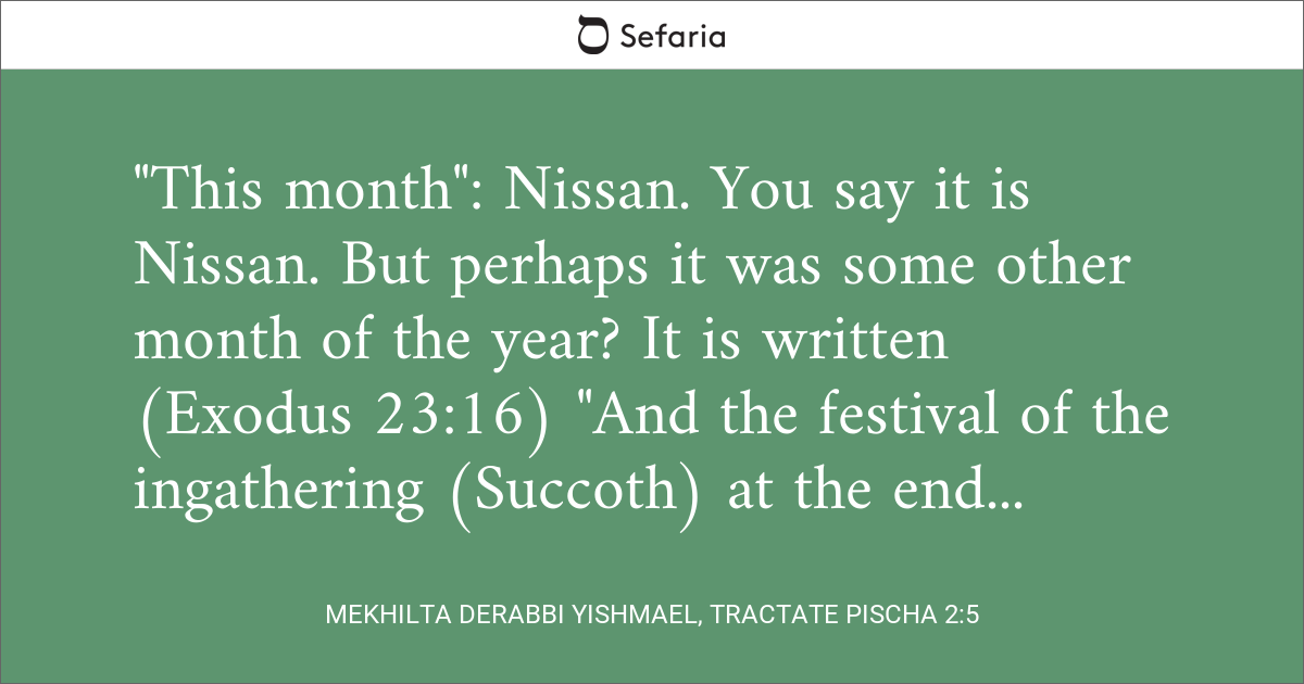 Mekhilta DeRabbi Yishmael, Tractate Pischa 2:5