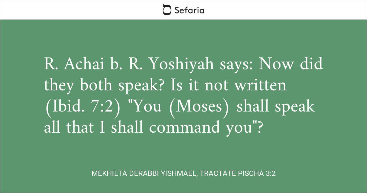 Mekhilta DeRabbi Yishmael, Tractate Pischa 3:2