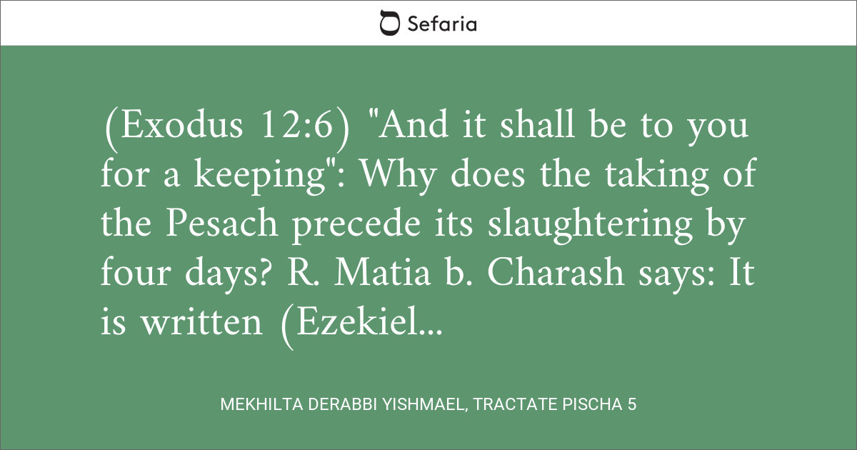 Mekhilta DeRabbi Yishmael, Tractate Pischa 5