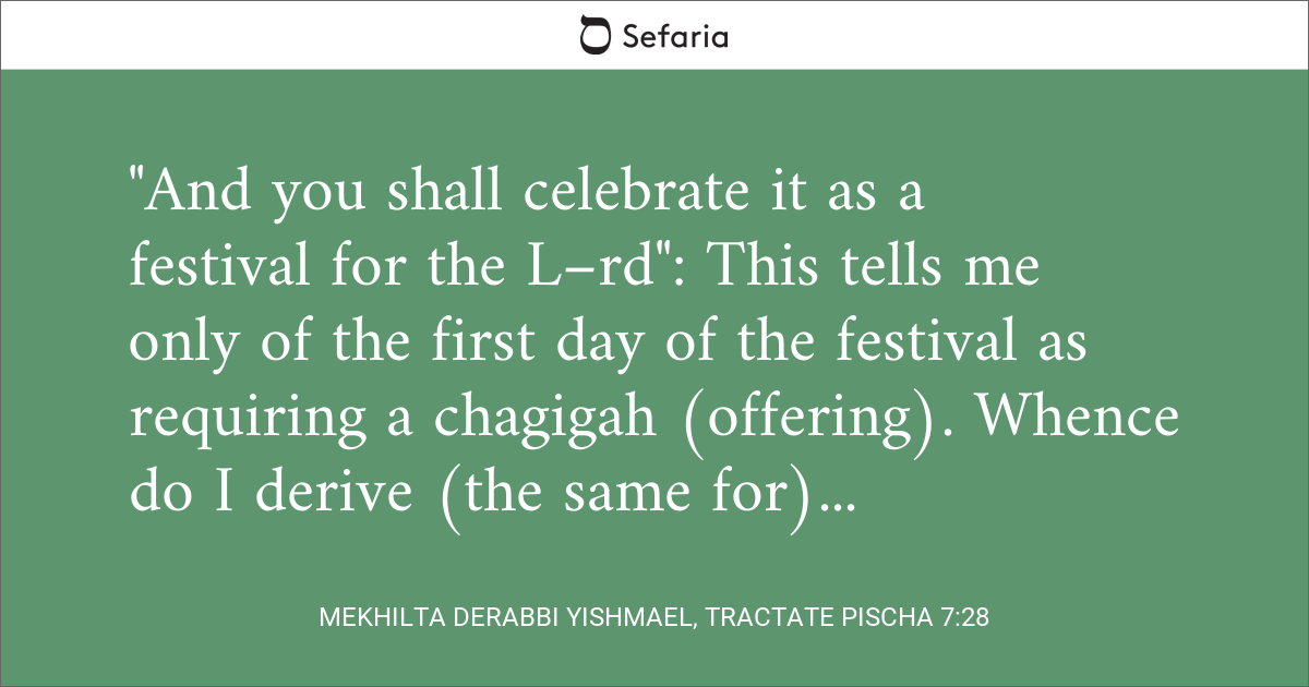 Mekhilta DeRabbi Yishmael, Tractate Pischa 7:28