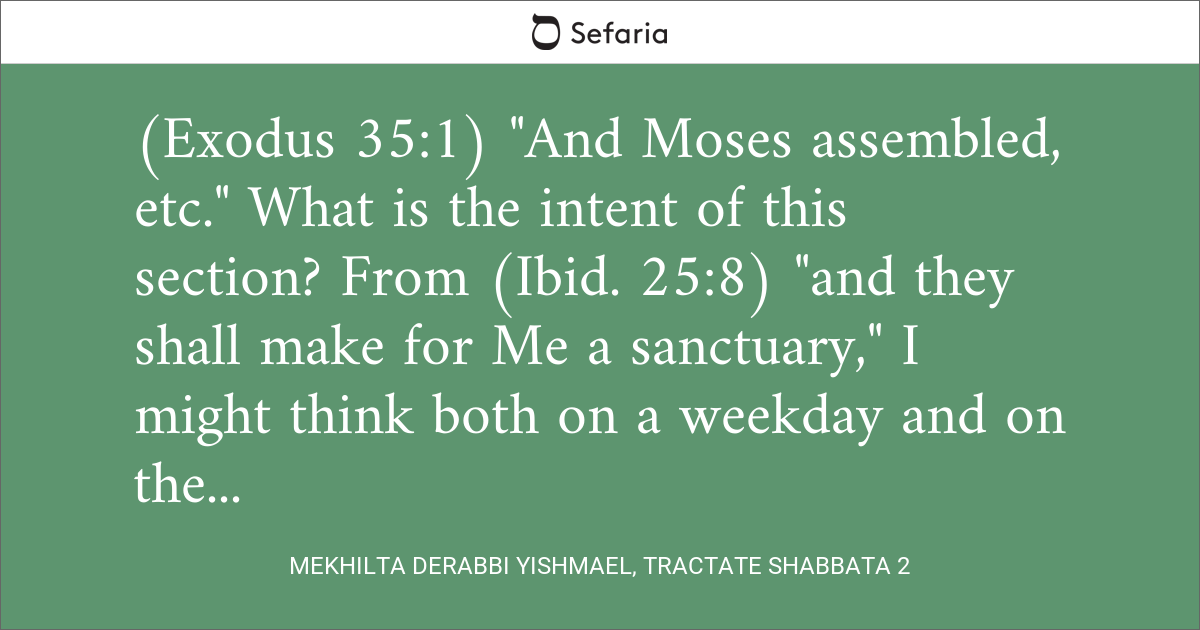 Mekhilta DeRabbi Yishmael, Tractate Shabbata 2