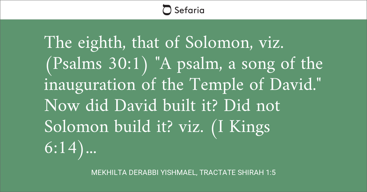 Mekhilta DeRabbi Yishmael, Tractate Shirah 1:5