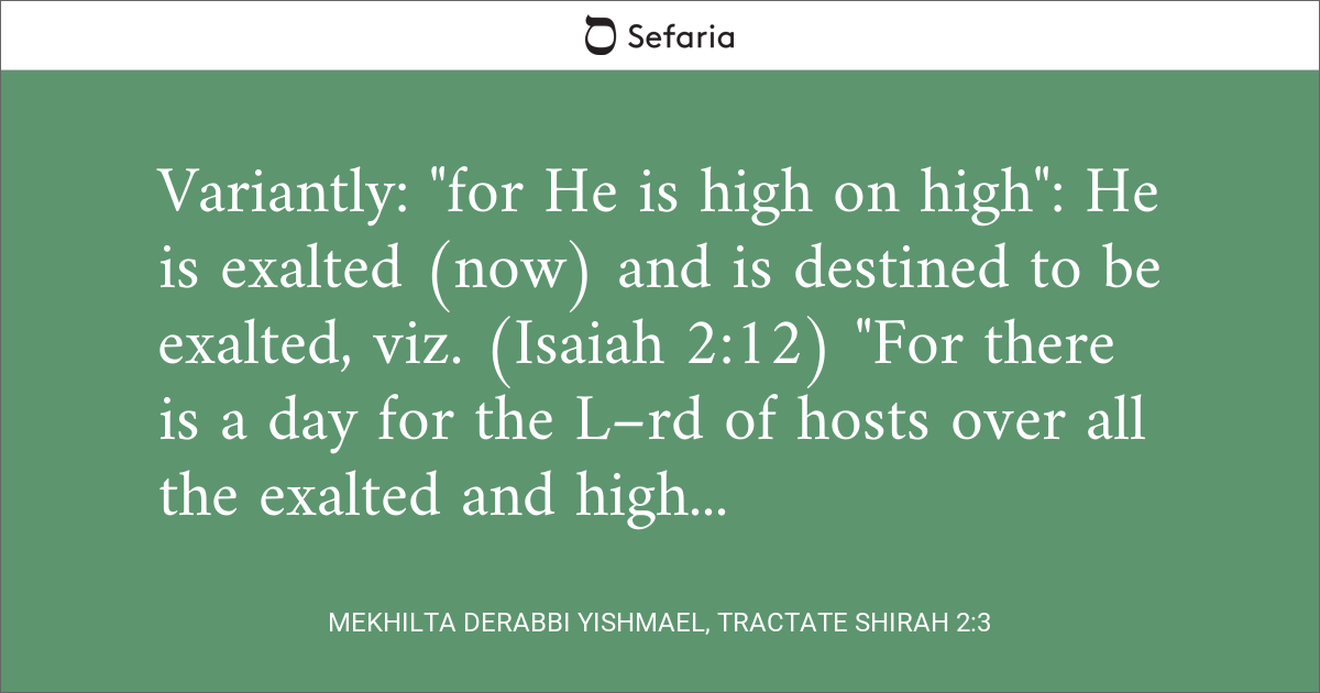 Mekhilta DeRabbi Yishmael, Tractate Shirah 2:3