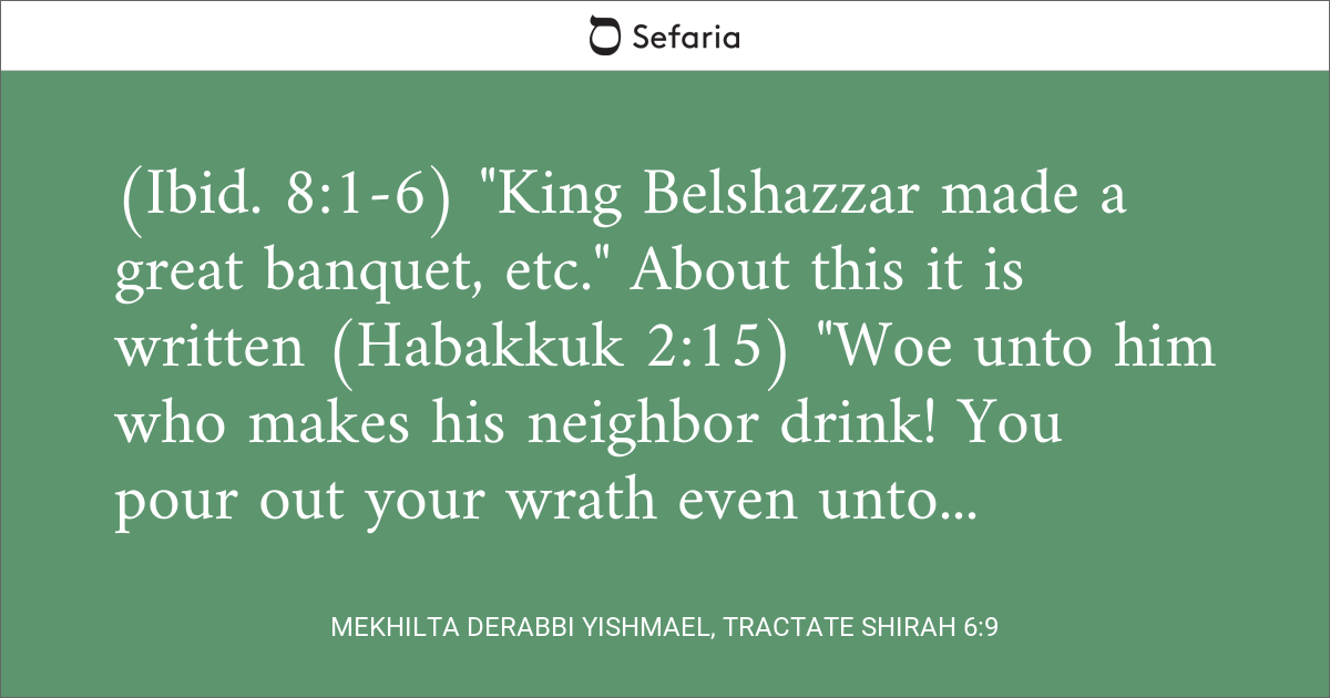 Mekhilta DeRabbi Yishmael, Tractate Shirah 6:9