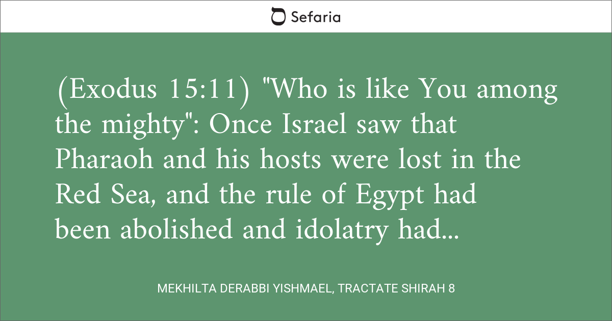 Mekhilta DeRabbi Yishmael, Tractate Shirah 8 | Sefaria Library