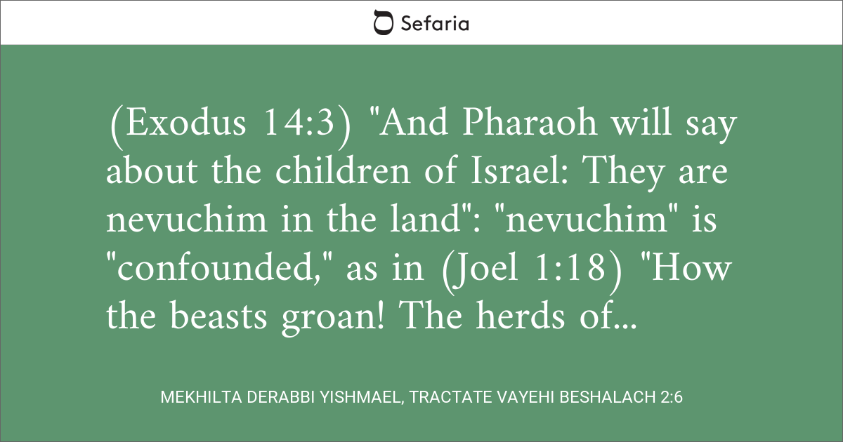 Mekhilta DeRabbi Yishmael, Tractate Vayehi Beshalach 2:6