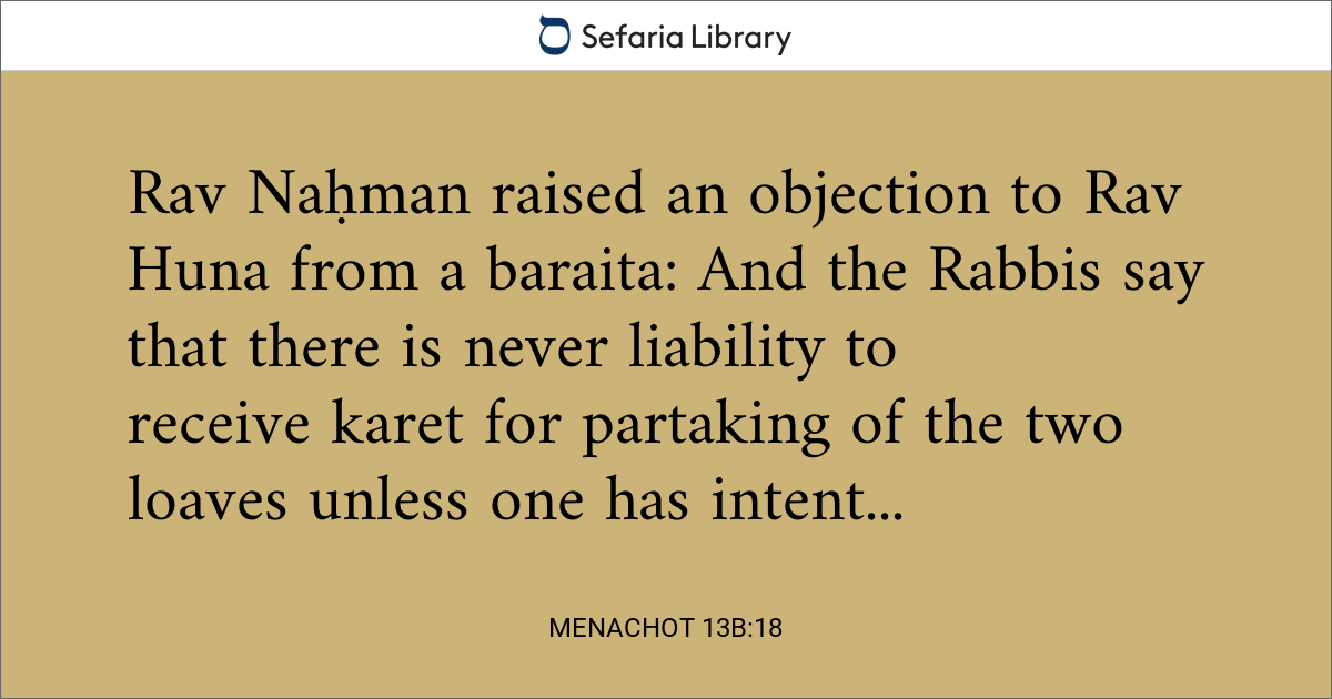 Menachot 13b:18 | Sefaria Library