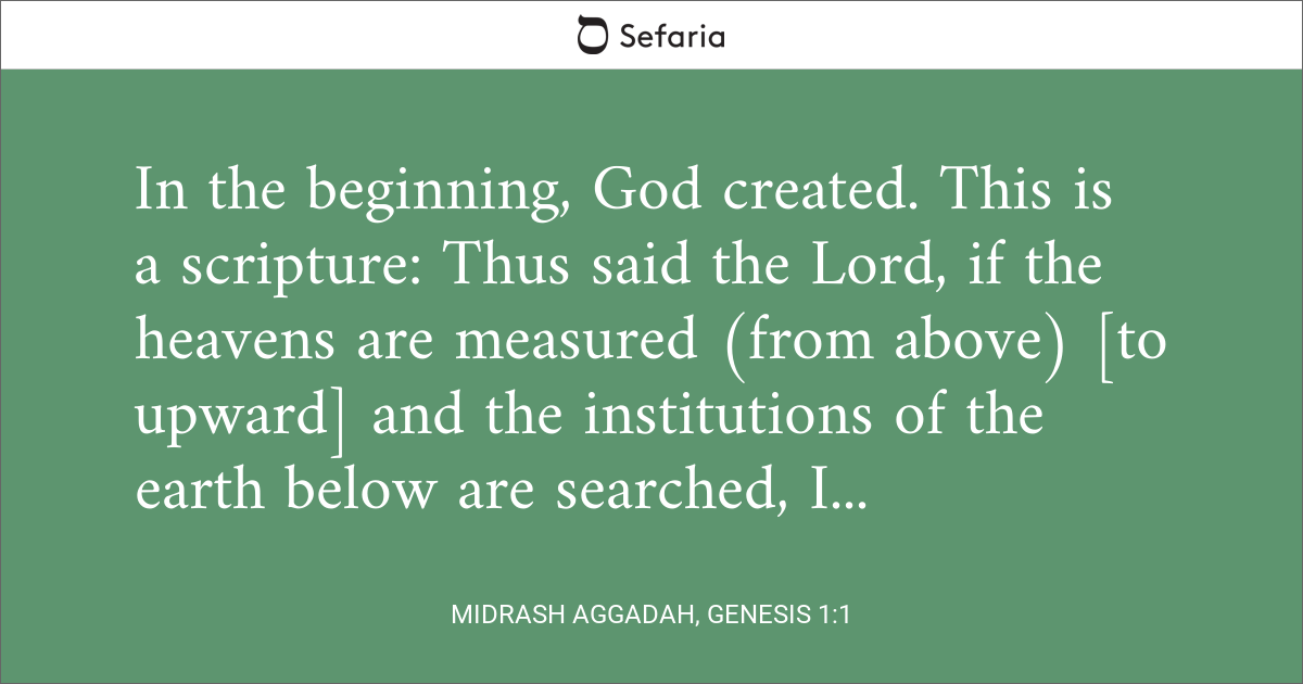 Midrash Aggadah, Genesis 1:1