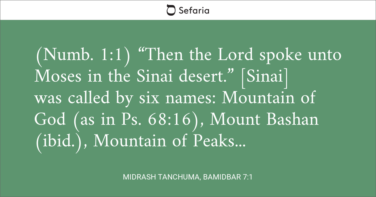 Midrash Tanchuma, Bamidbar 7:1