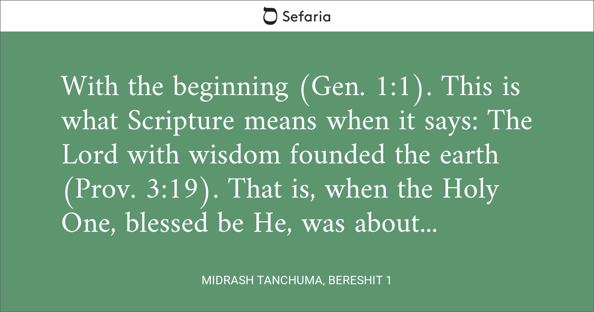 Midrash Tanchuma, Bereshit 1