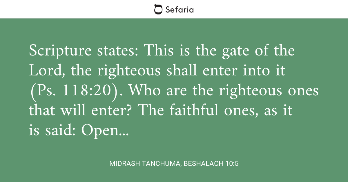 Midrash Tanchuma, Beshalach 10:5