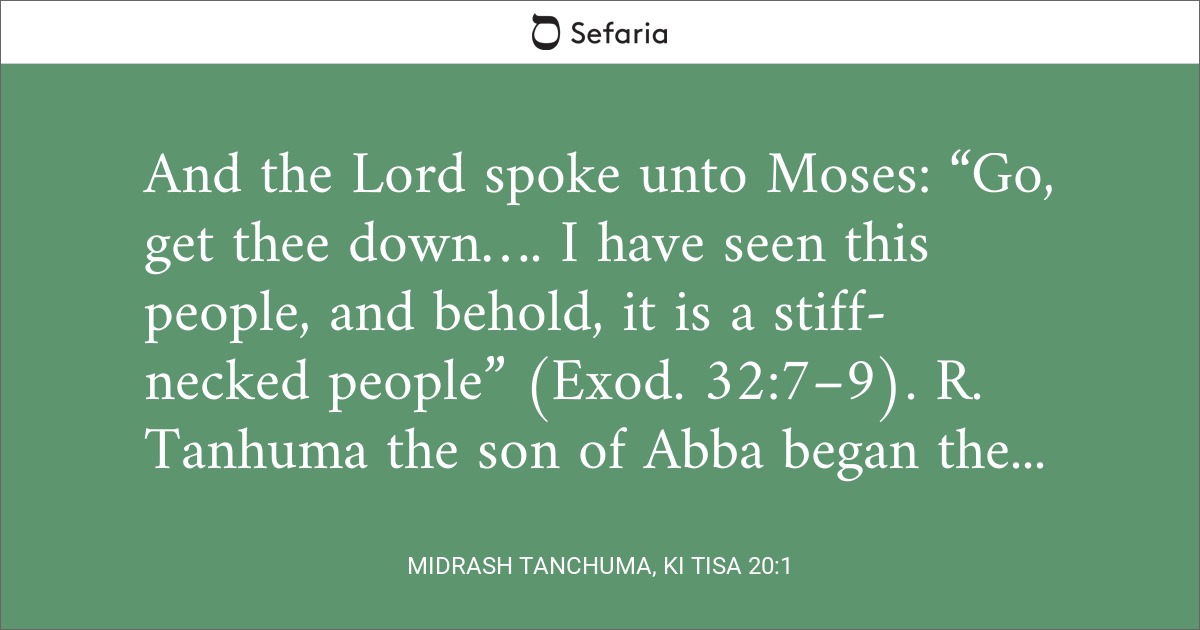 Midrash Tanchuma, Ki Tisa 20:1