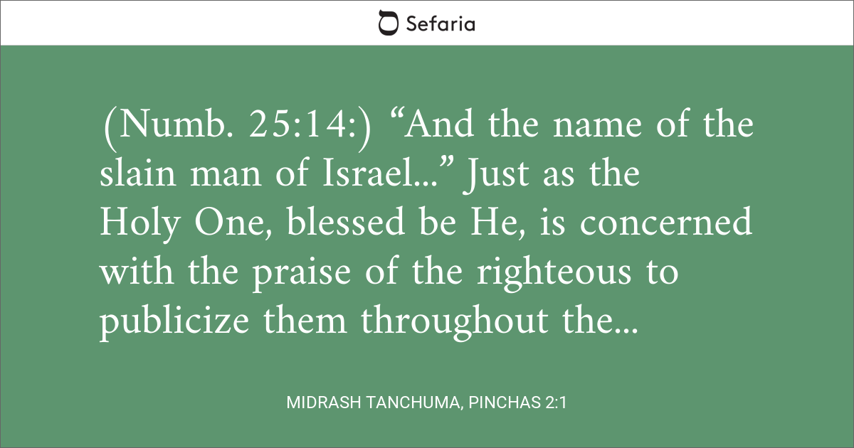 Midrash Tanchuma, Pinchas 2:1