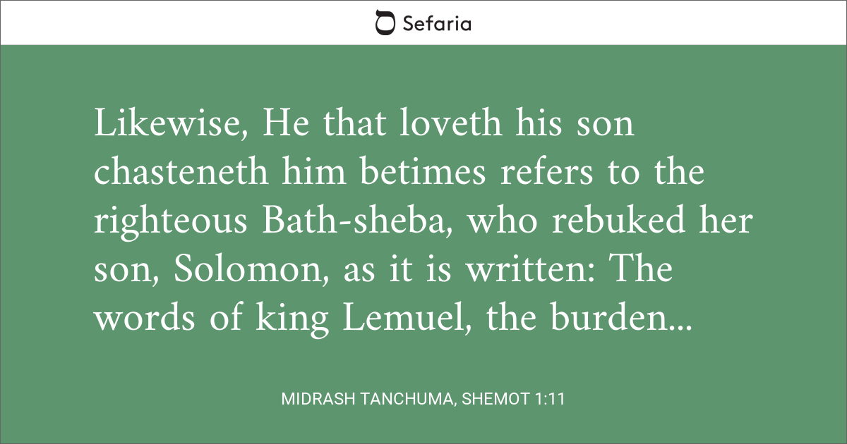 Midrash Tanchuma, Shemot 1:11