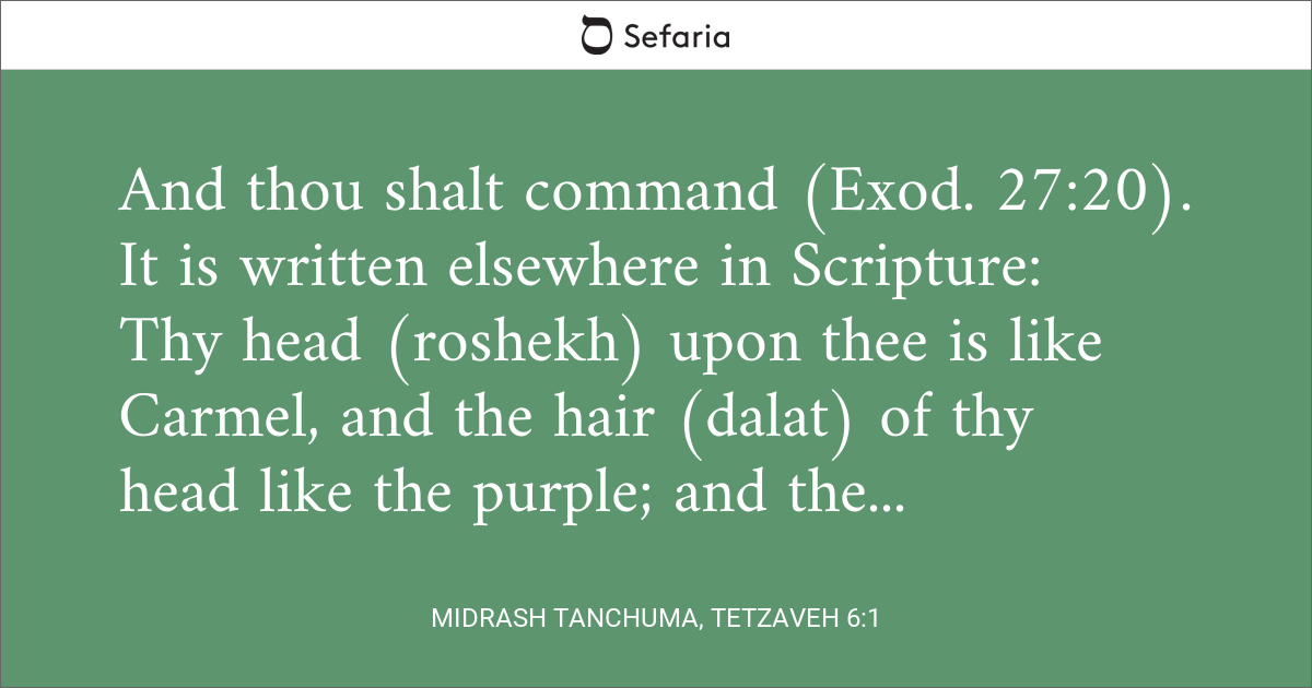 Midrash Tanchuma, Tetzaveh 6:1