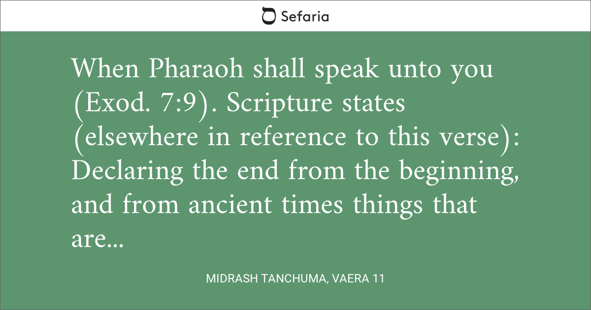 Midrash Tanchuma, Vaera 11