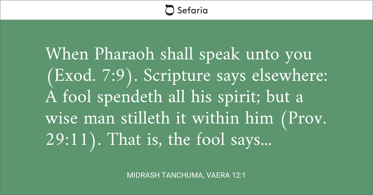 Midrash Tanchuma, Vaera 12:1