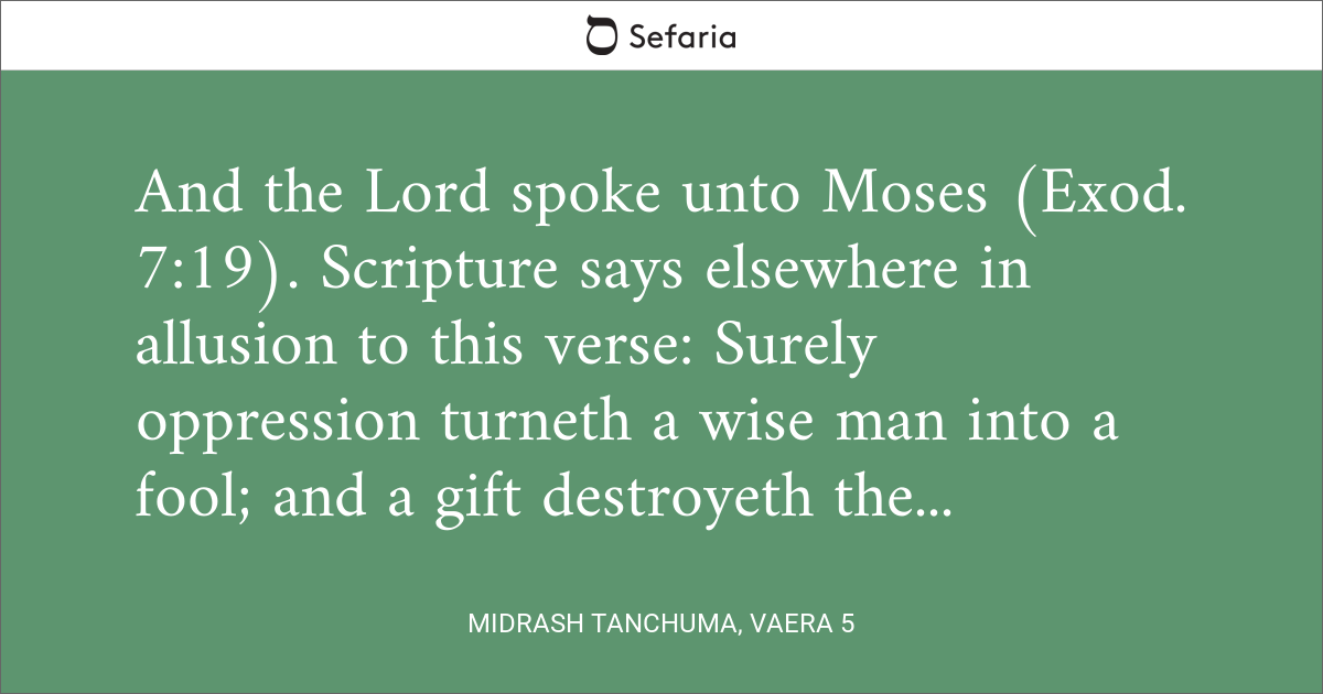 Midrash Tanchuma, Vaera 5