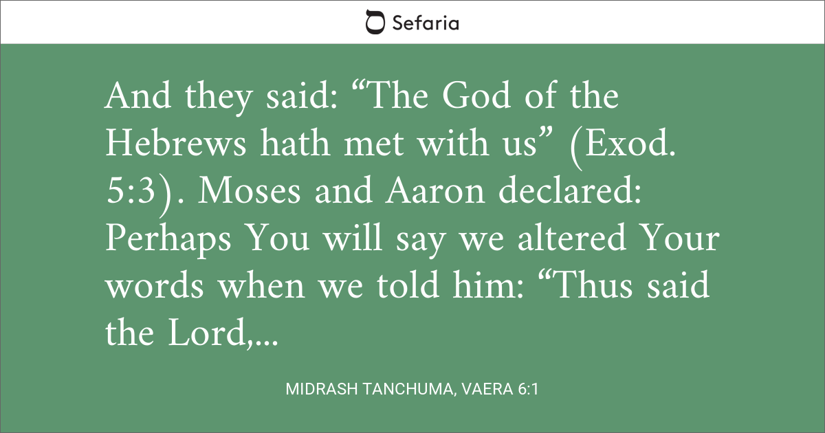 Midrash Tanchuma, Vaera 6:1