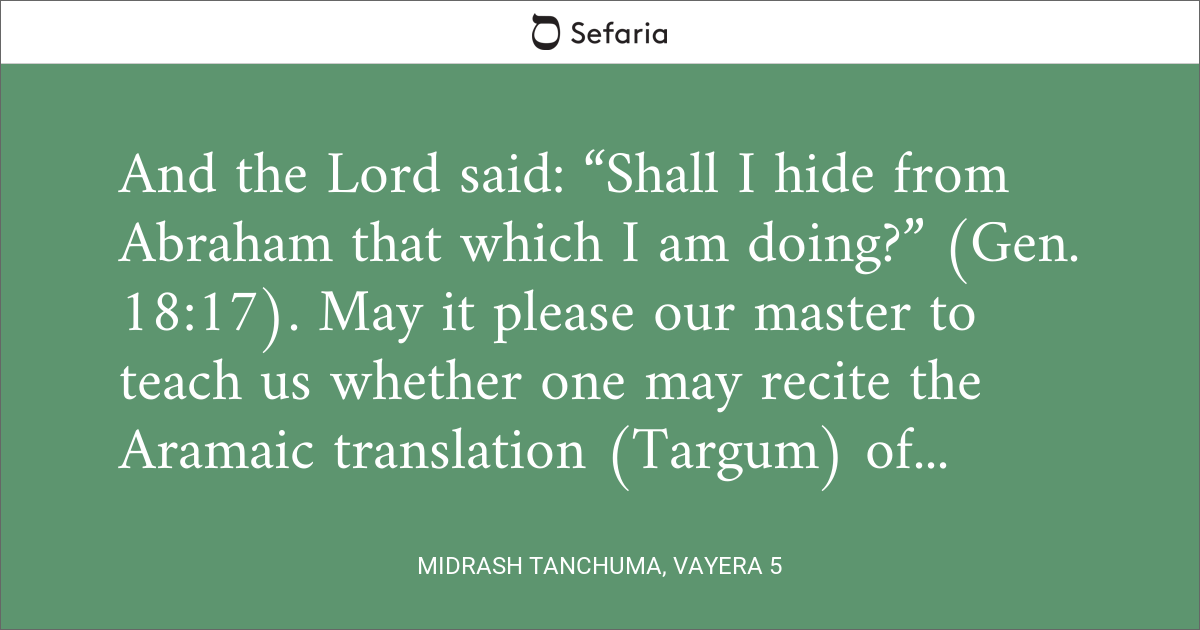Midrash Tanchuma, Vayera 5