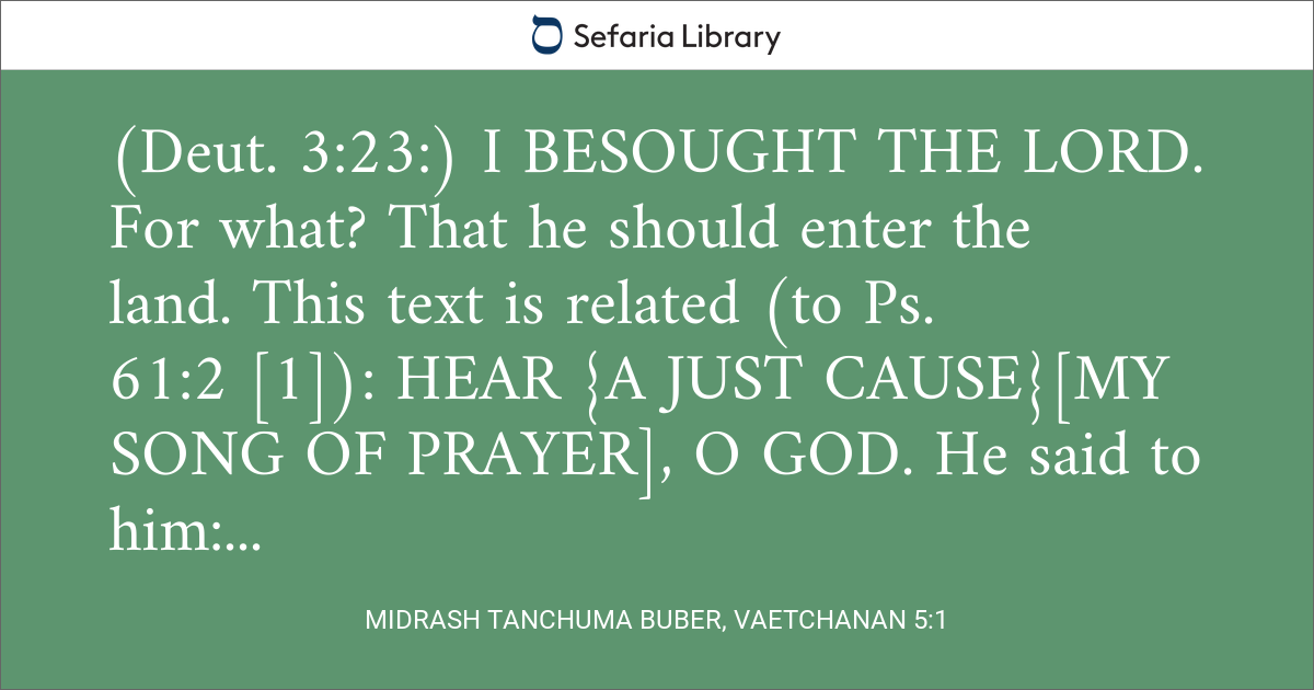 Midrash Tanchuma Buber, Vaetchanan 5:1 | Sefaria Library