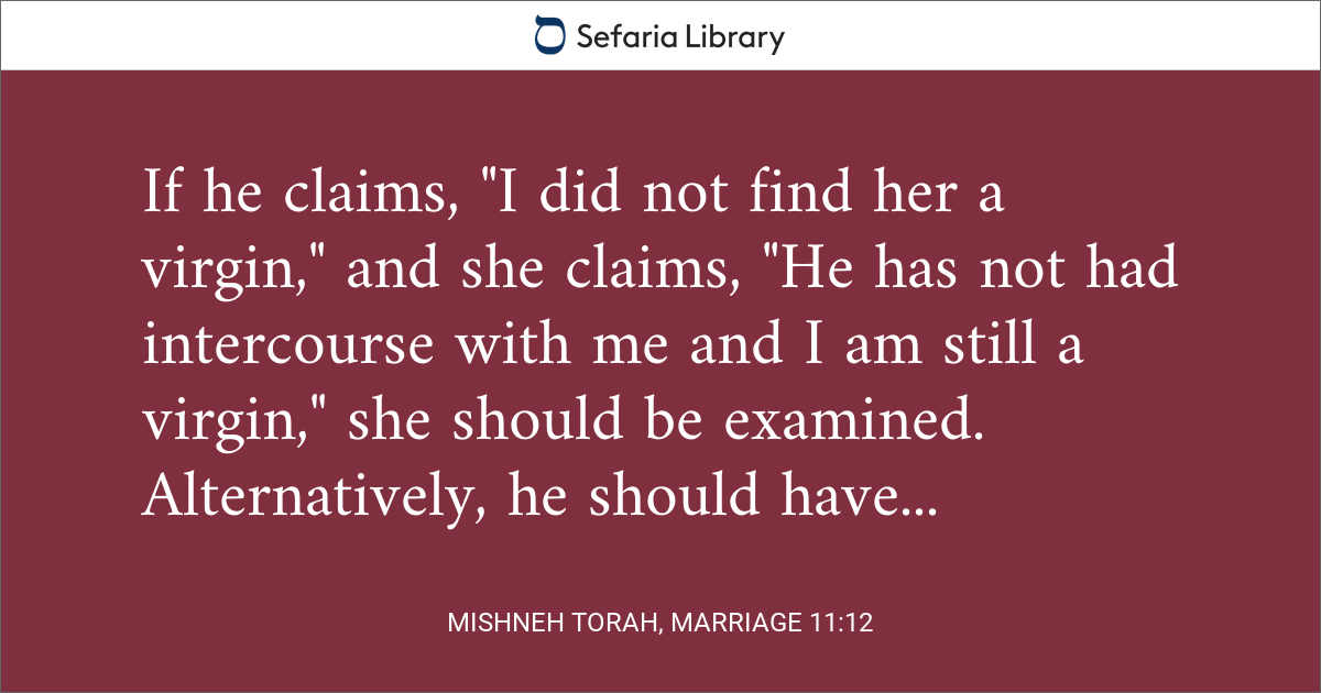 Mishneh Torah, Marriage 11:12 | Sefaria Library