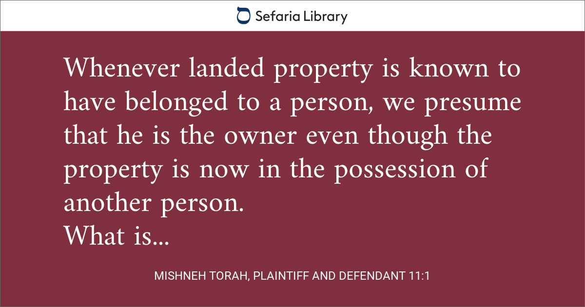 Mishneh Torah, Plaintiff and Defendant 11:1 | Sefaria Library
