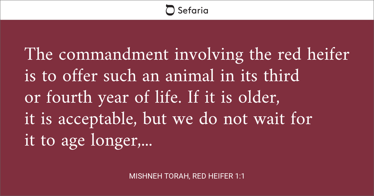 Mishneh Torah, Red Heifer 1:1