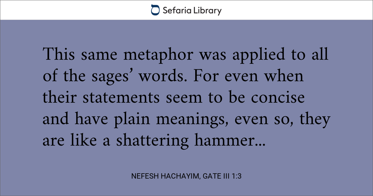Nefesh HaChayim, Gate III 1:3 | Sefaria Library