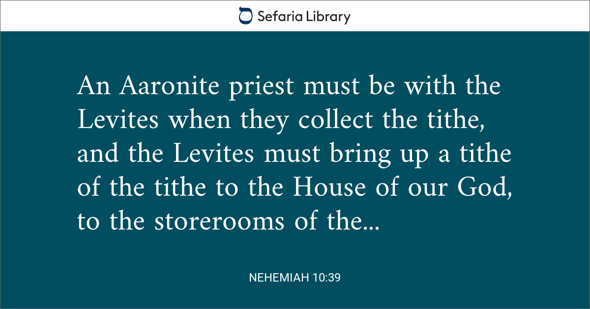 Nehemiah 10:39 | Sefaria Library