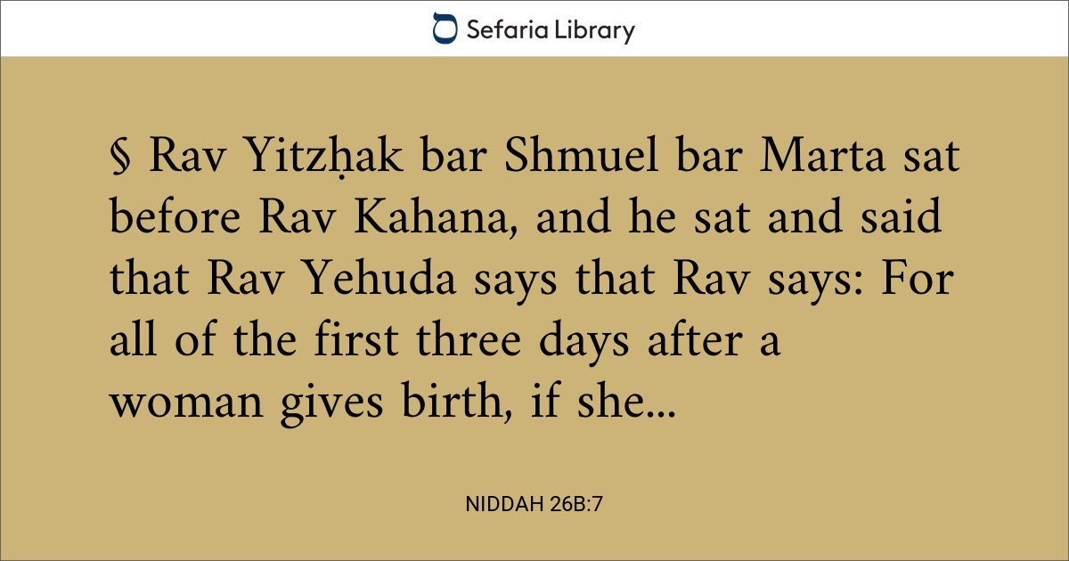 Niddah 26b:7 | Sefaria Library