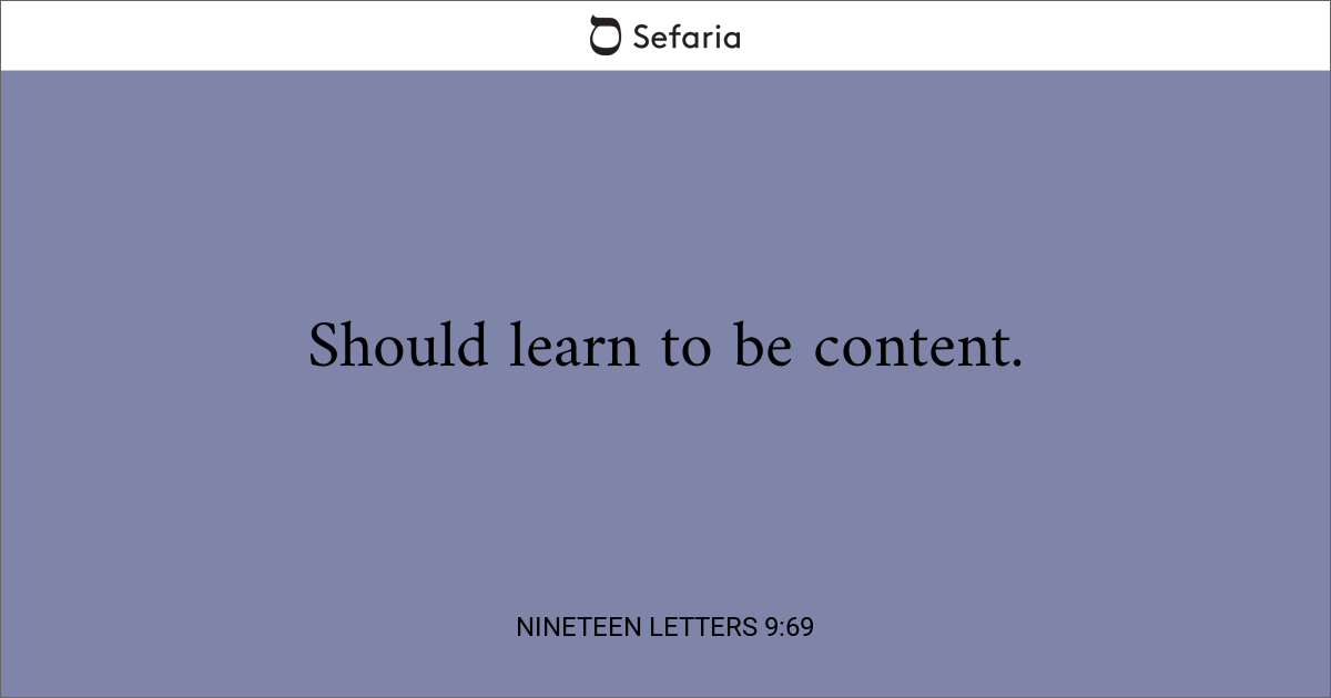 Nineteen Letters 9:69