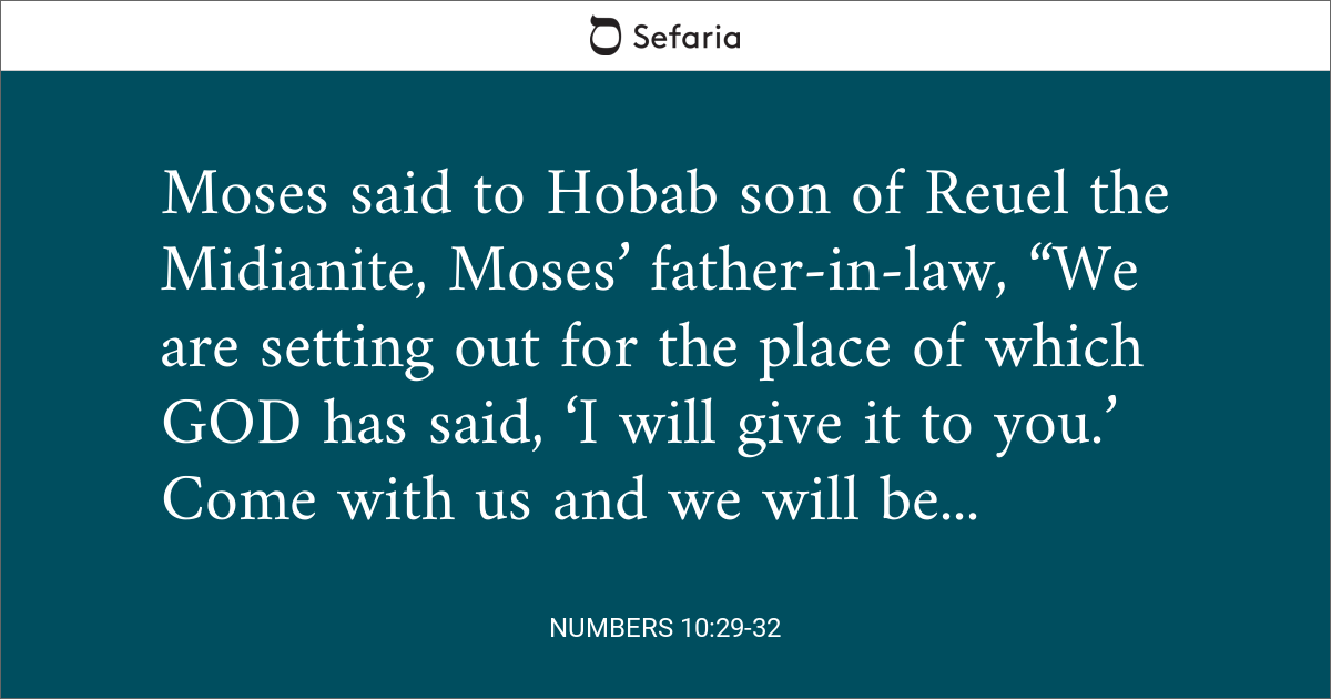 Numbers 10:29-32