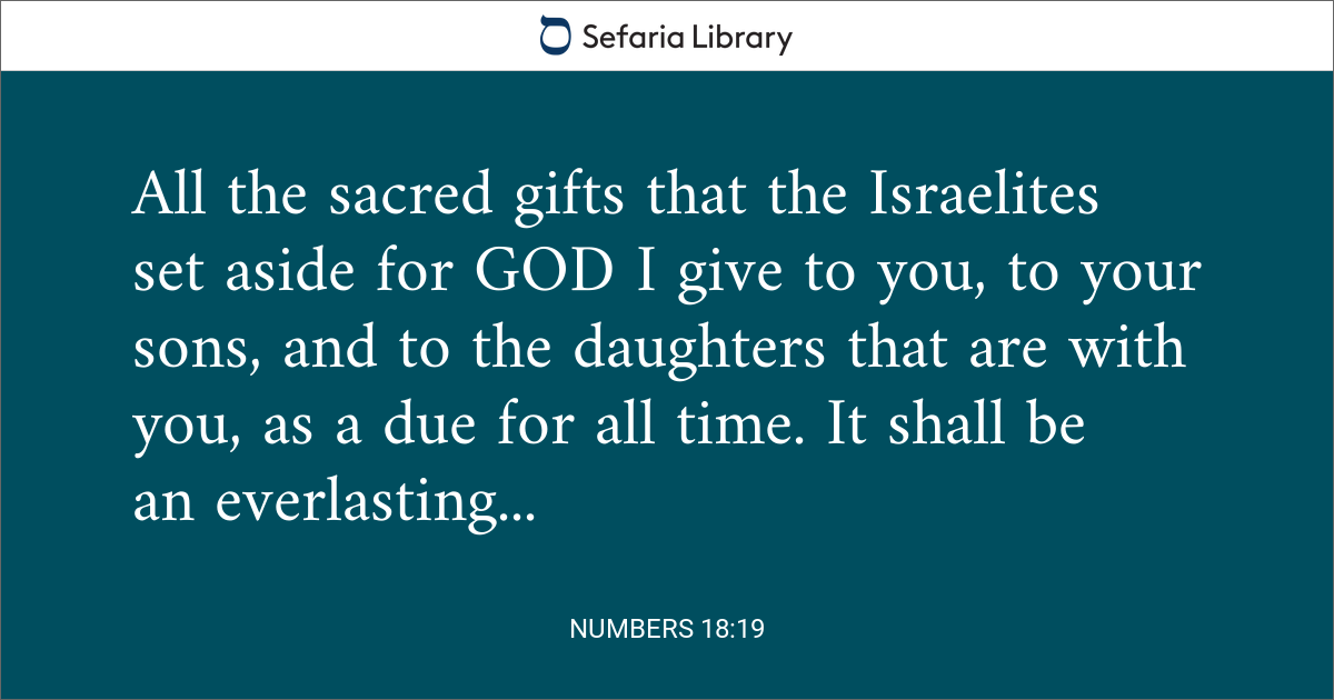 Numbers 18:19 | Sefaria Library