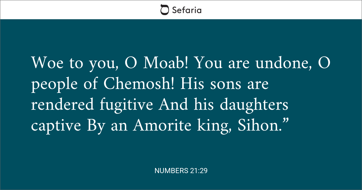 Numbers 21:29