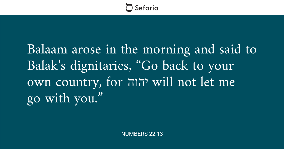 Numbers 22:13